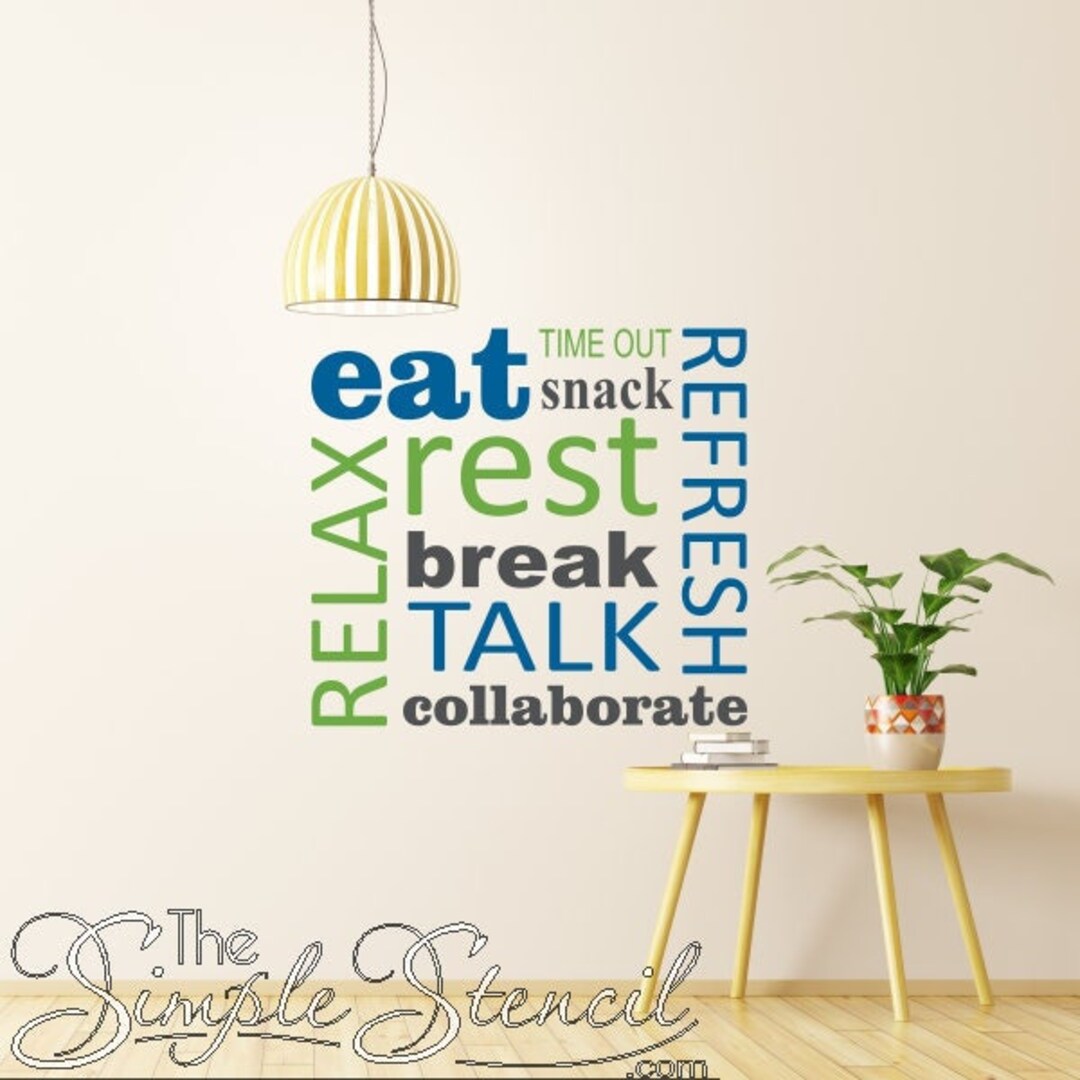 Relaxing Wall Words Large Wall Mural Display Wall Decal Decor for ...