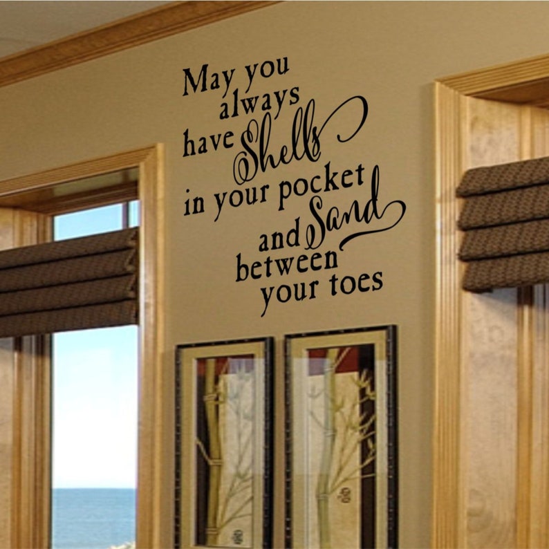 Beach Shells Sand Quote Wall Decal | Nautical Home Decor - Etsy