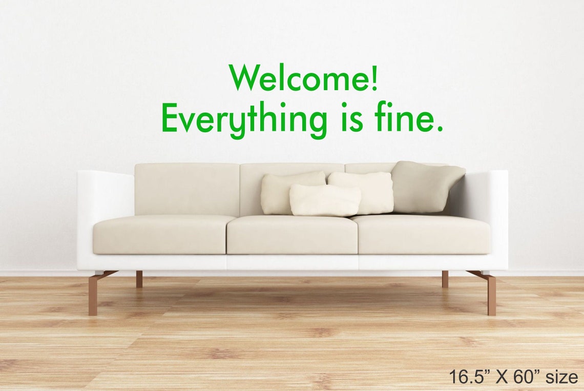 Welcome Everything is fine. The Good Place Wall Decal Stencil | Etsy