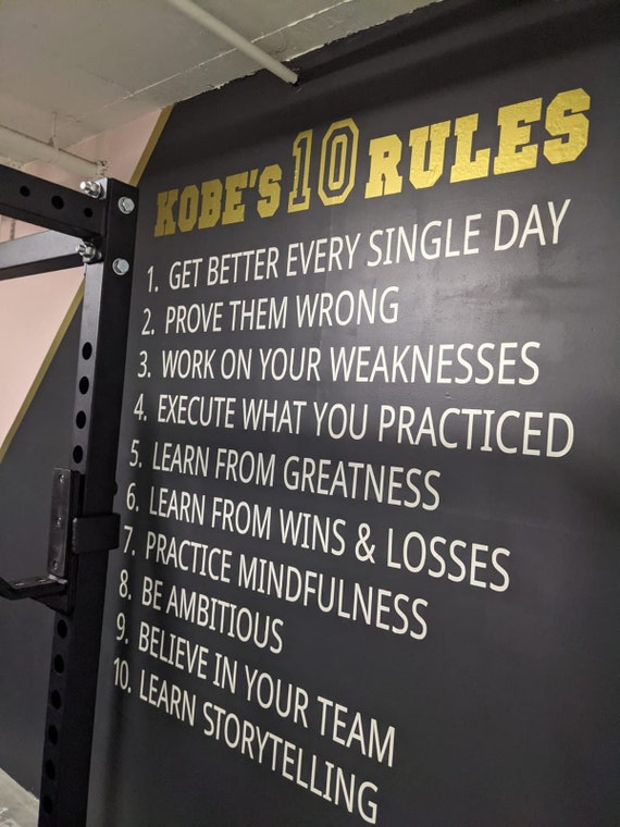 Kobe Bryant's 10 Rules to Success Modern Large Wall Decal | Etsy
