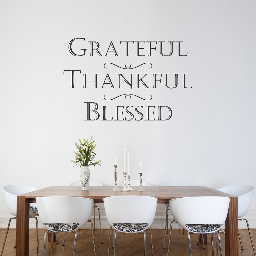 Grateful Thankful Blessed Wall Art Decal to Inspire & Promote Gratitude ...