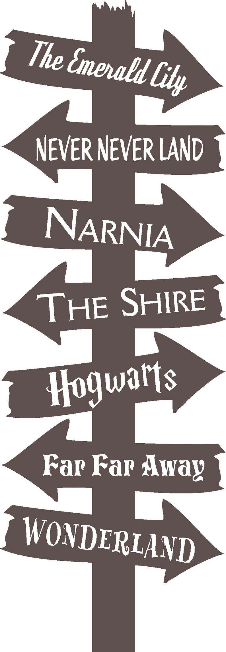 Book Destination Arrows Sign Decals | Wall Decal Art Decor for Your ...