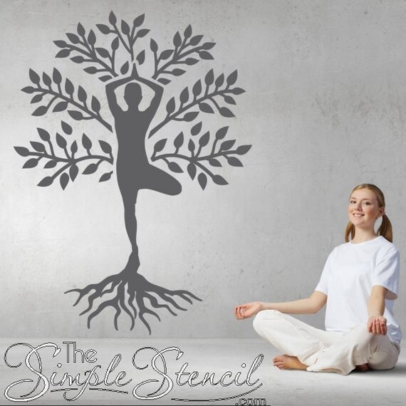 Yoga Tree Stand Large Wall Tree Decal Tree of Life Art Decal - Etsy