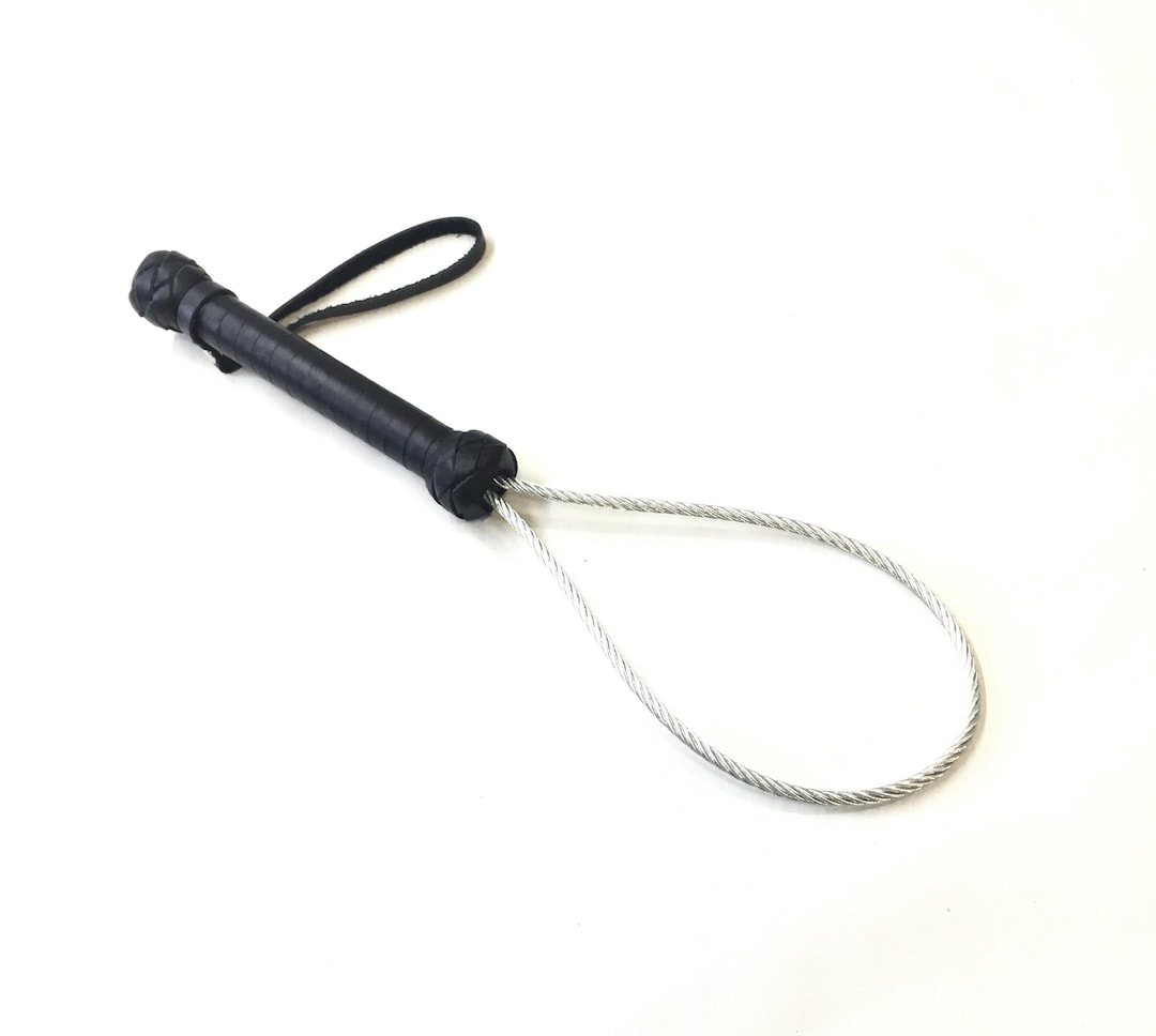 Spanking Steel Flogger Thuddy Cable 15,3 Inch Braided Leather Handle ...