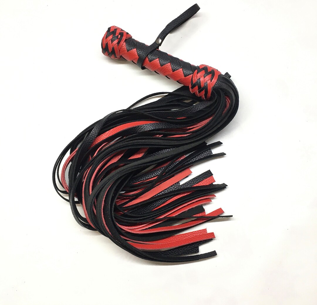 Leather Spanking Flogger 50 Thuddy Long Tail Genuine Leather - Handmade ...