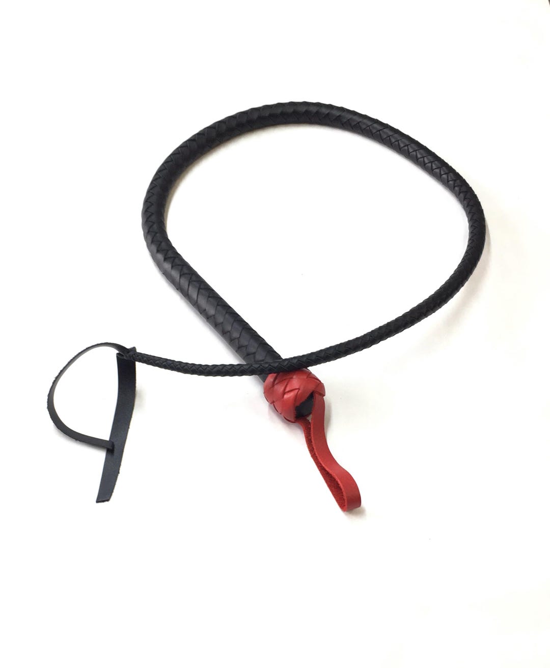 Leather Whip Solid Handle Spanking Genue Flogger Tool - Handmade - Etsy