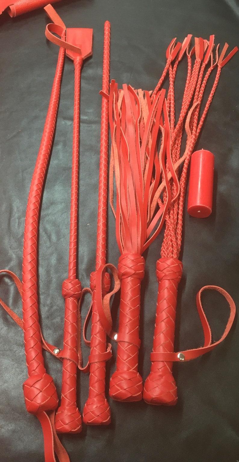 Leather Cowhide Whip Set, Impact Play - Handmade - Etsy