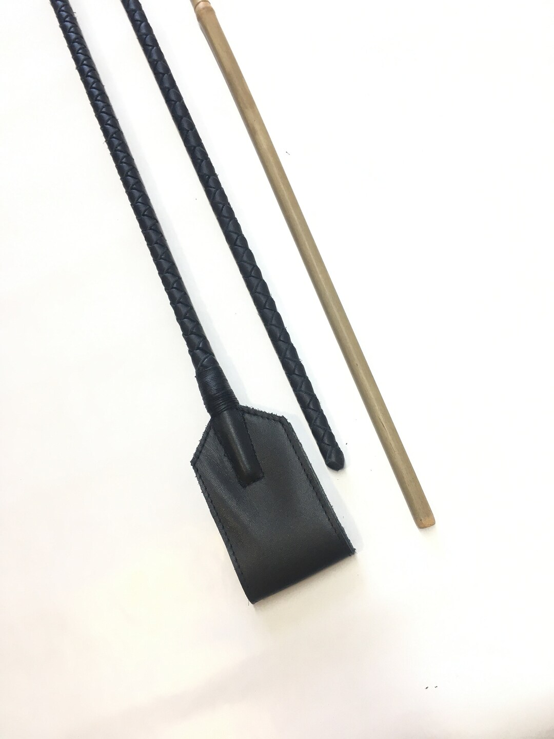 Leather Set Riding Crop Bamboo Cane Leather Spank Handmade - Etsy