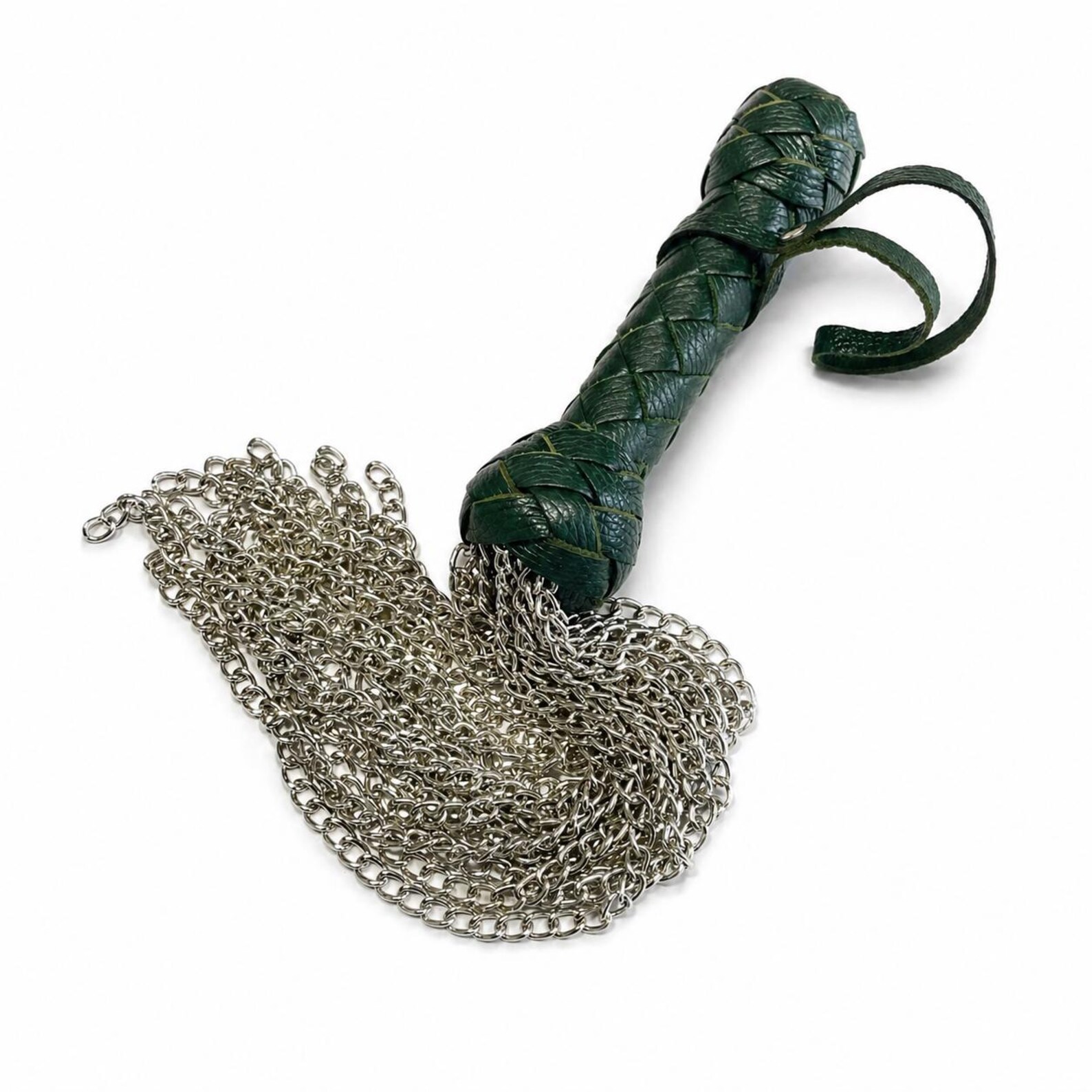 Heavy Chain Flogger 18.8”- Handmade Metal Spanking Whip With Braided ...