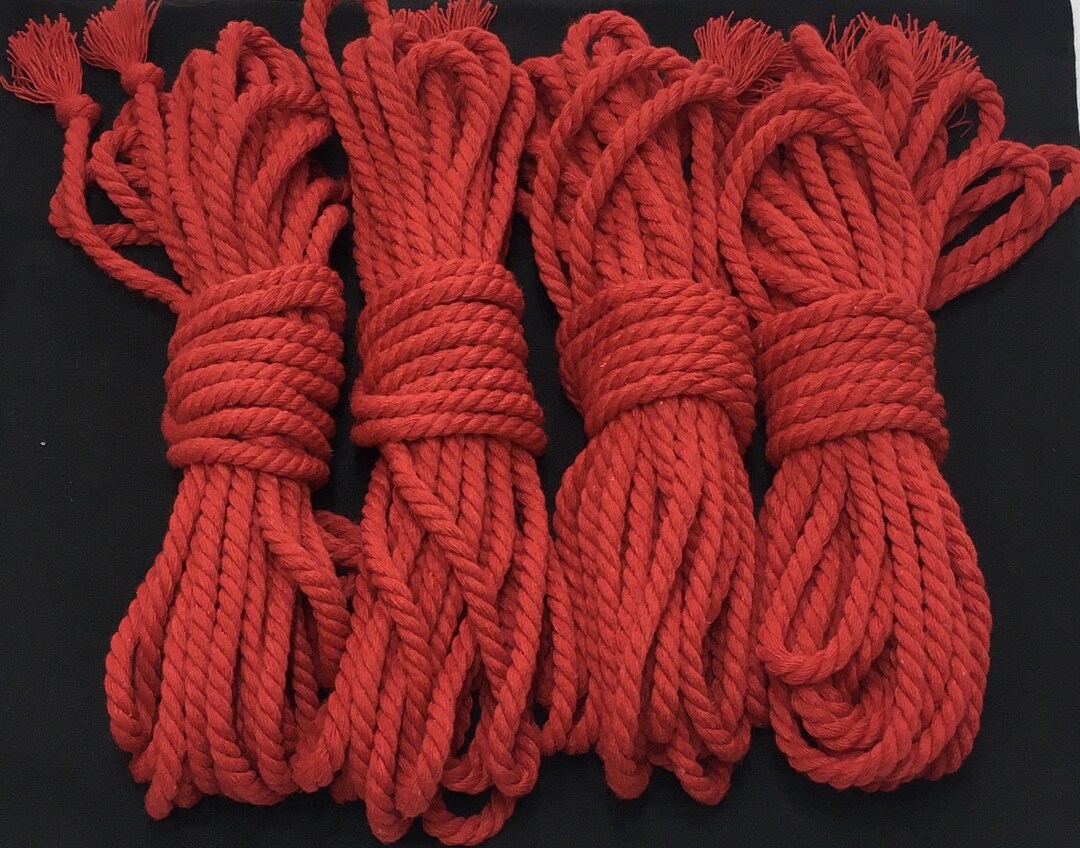 Shibari Rope Soft Cotton Set 4 Pcs Handmade - Etsy