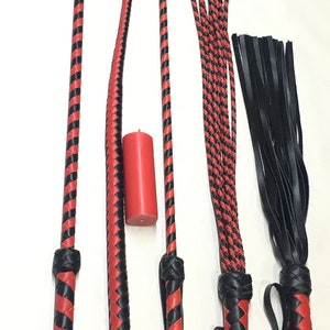 Whips Leathers Kit Floggers Riding Crop Small Flogger 9 Tails Spank ...
