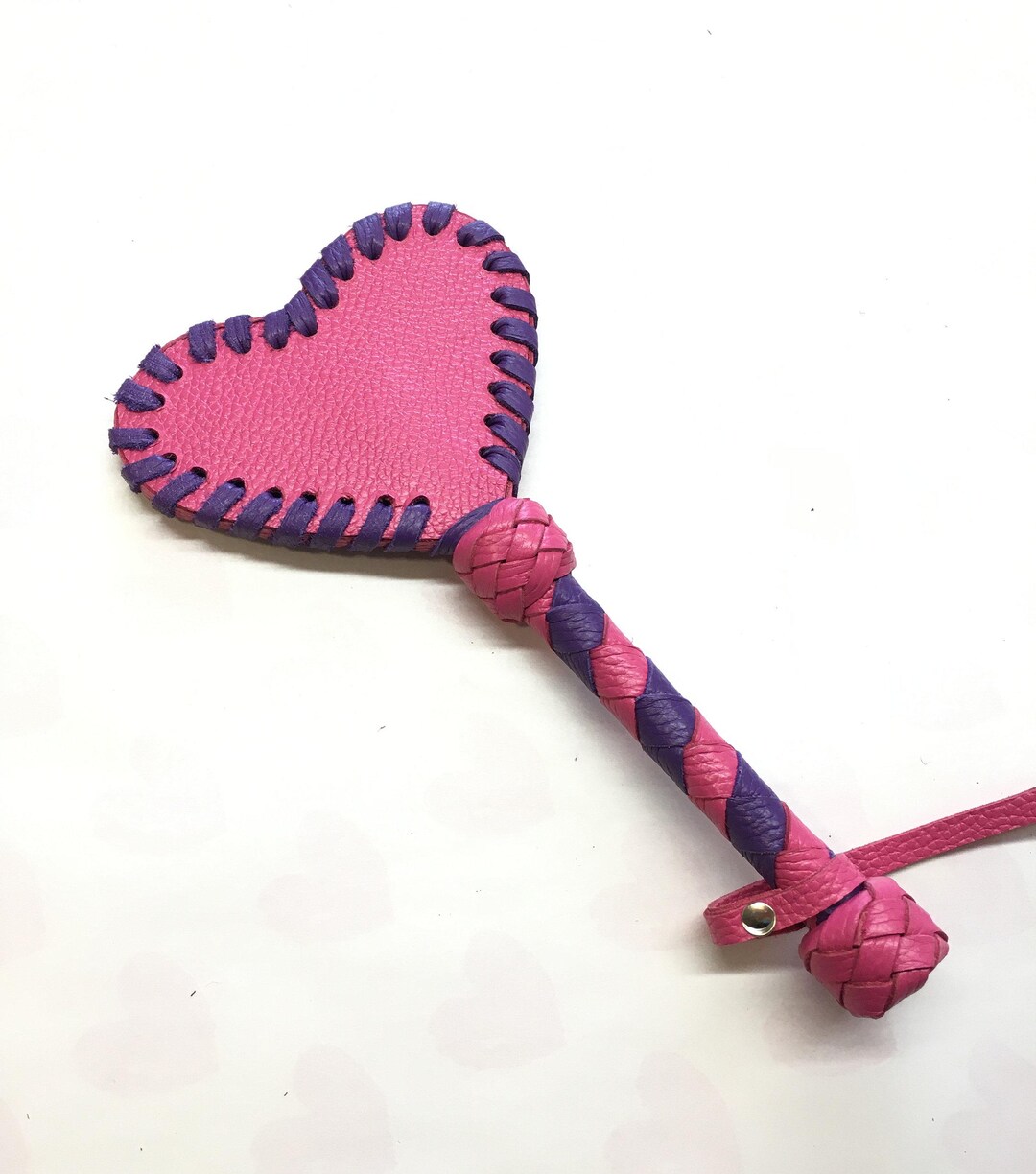 Leather Heart Paddle 10.6" Handmade - Impact Toy, Discipline Paddle ...