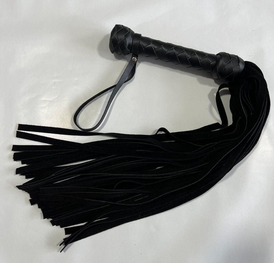 Leather Flogger 45 Tails Black Suede, BDSM Whip, Soft Impact Play ...