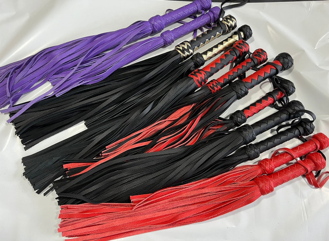 Leather Flogger Pair: 50 Tails & 30 Tails, Spankigs, Whips Leather ...