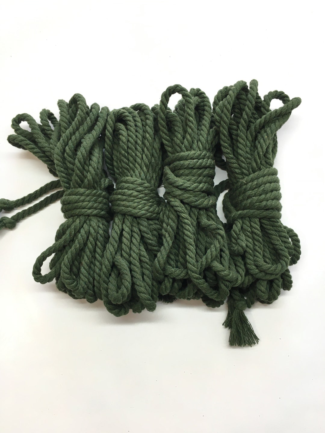 Shibari Rope Cotton Soft Dark Green 26,25ft - 0,24" 4 Pc - Handmade - Etsy