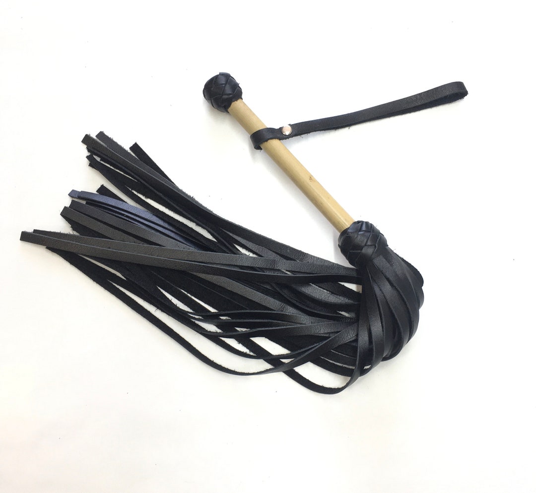 Flogger 30 Tails Bamboo Handle Leather Whip Handmade - Etsy
