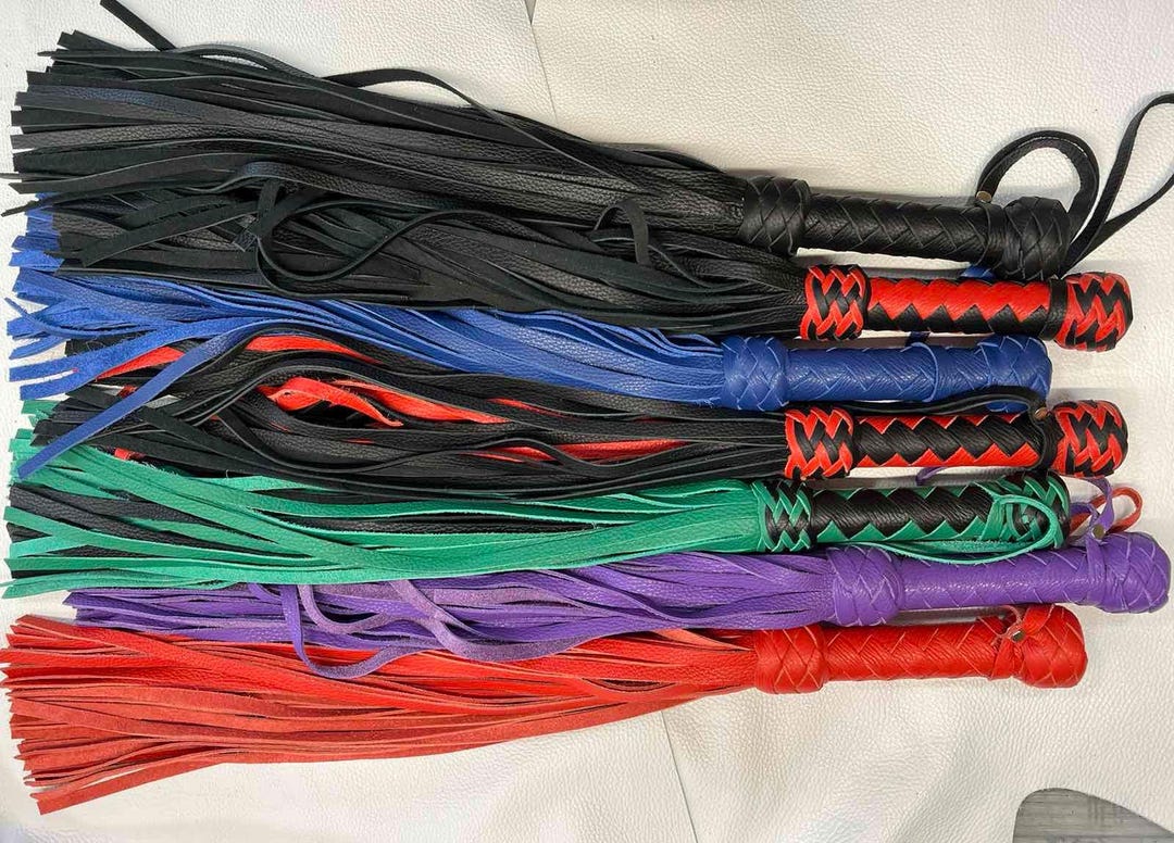 Leather Flogger Pair 50 Tails 30 Tails Spanking Bdsm Whip Leather Set ...