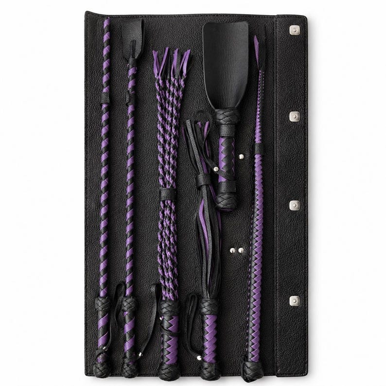 Leather Flogger Storage Wrap, Handmade Whip & Paddle Organizer Case ...