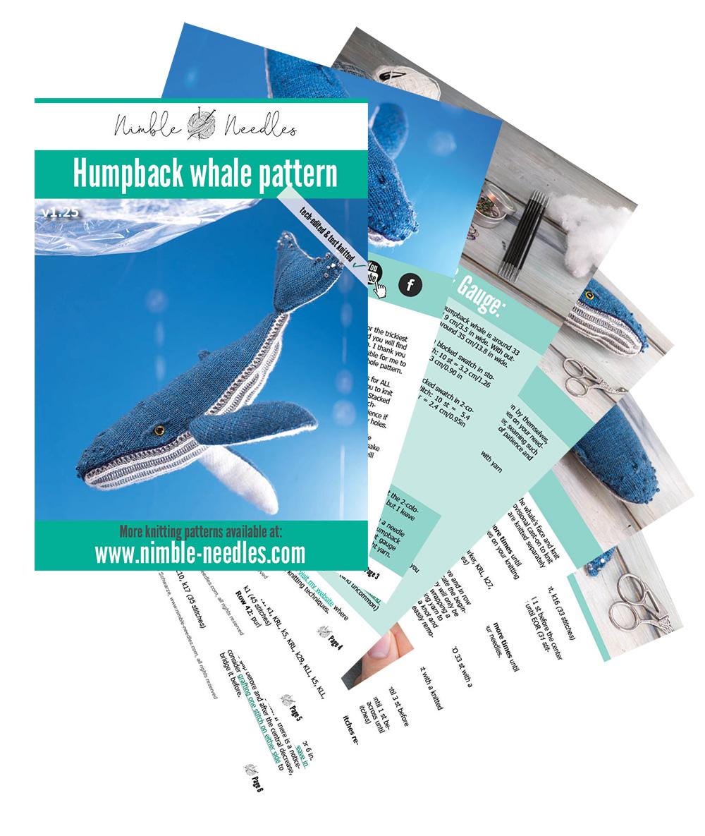 Humpback Whale Knitting Pattern [super Realistic, Knit Flat] - Etsy