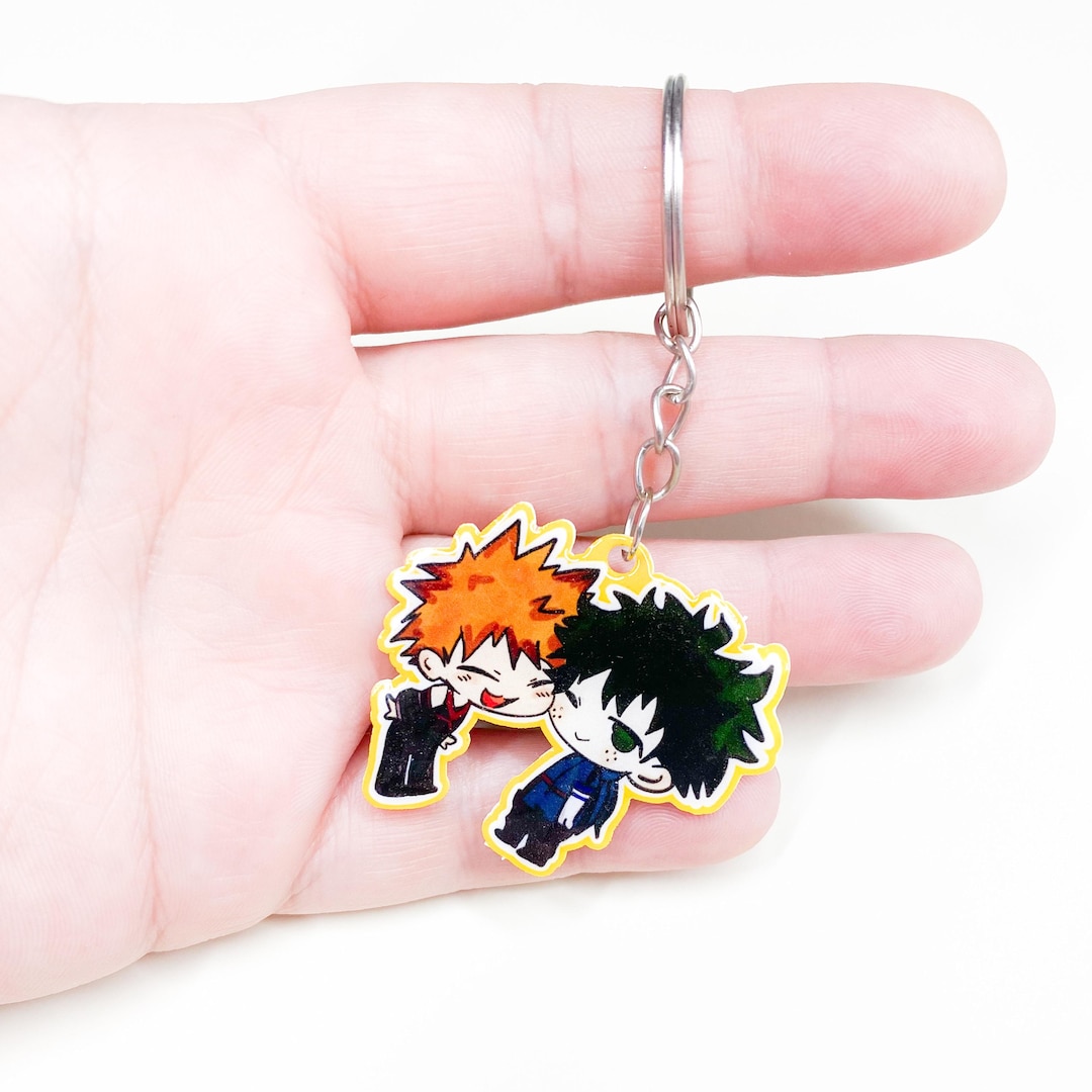 Katsuki Bakugo & Midoriya Keychain: My Hero Academia Anime Gift - Etsy