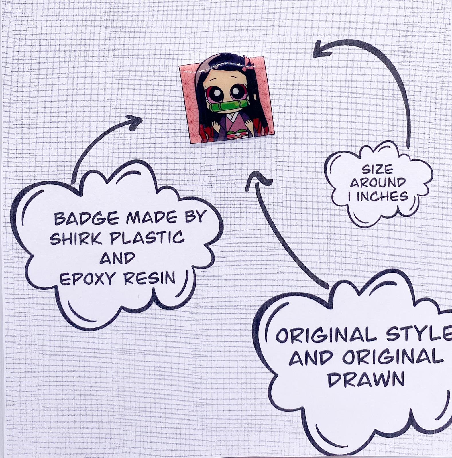 Nezuko Badge, Demon Slayer Badges, Otaku Accessory , Gift for Him, Gift ...