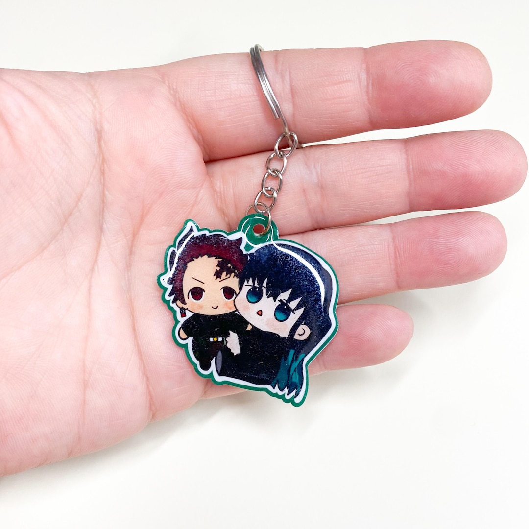 Muichiro and Tanjiro Keychain, Demon Slayer Badges, Otaku Accessory ...