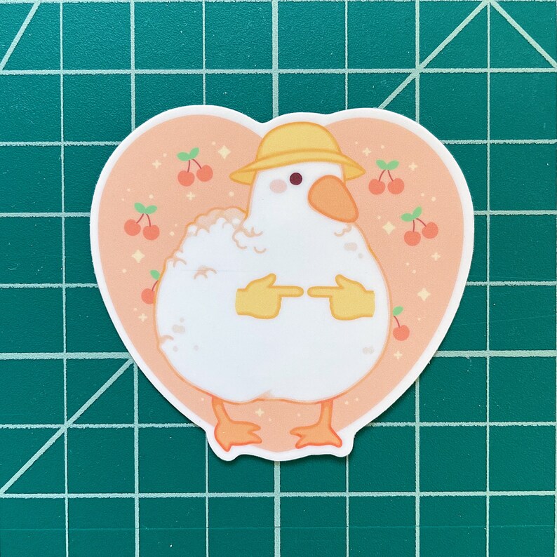 Shy Duck Meme Vinyl Matte Sticker Die Cut Stickers Cute - Etsy