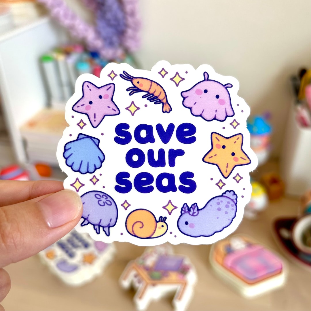 Save Our Seas Sticker / Ocean Conservation / Transparent Waterproof ...