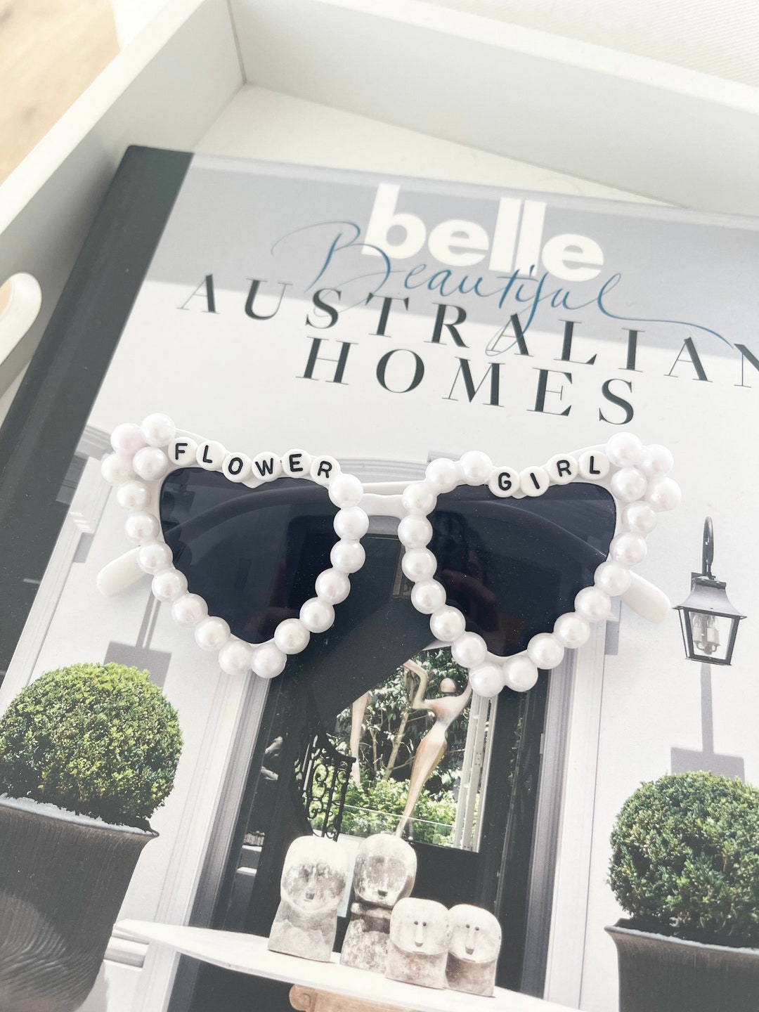 Little Miss Pippa: Flower Girl White Pearl Sunglasses - Etsy