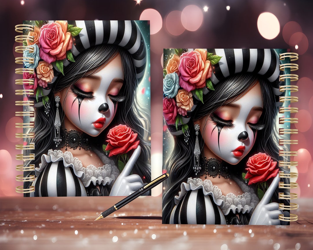 Cute Chibi Mime Journal Cover • Printable Planner Cover • Journal ...