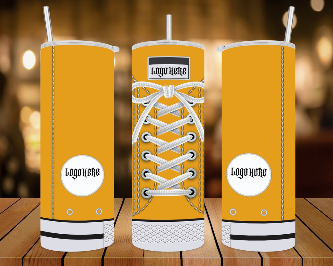 20 Oz Skinny Tumbler Shoe Wrap Yellow /chucks logo is on - Etsy
