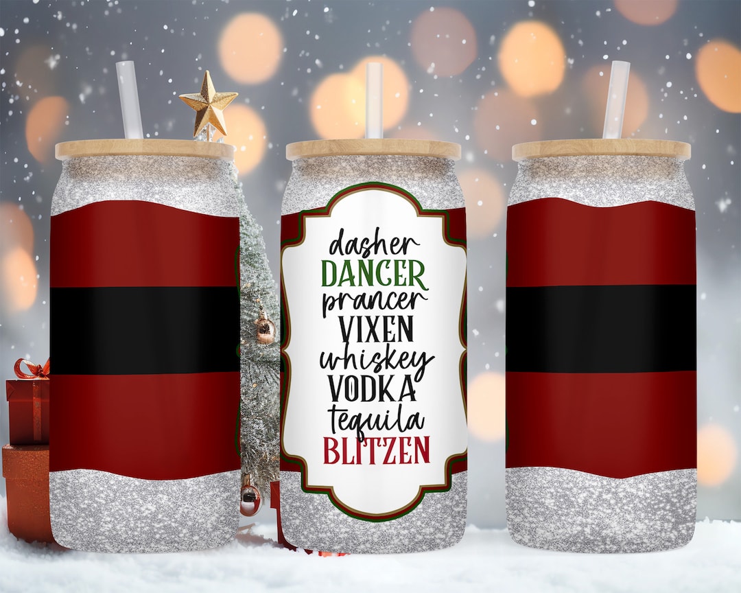 Santa-christmas Wrap/ Dasher, Dancer, Prancer, Vixen, Whiskey • 16oz ...