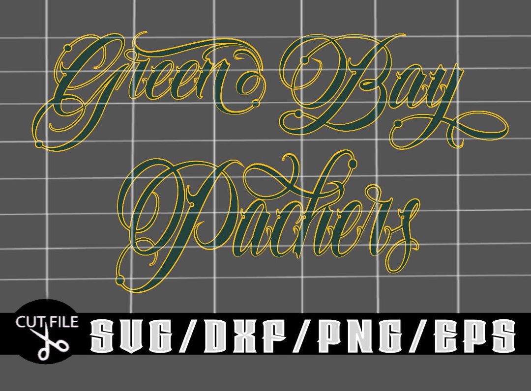 Green & Yellow Outlined Script Writing Svg/ Layered Digital Downloads ...