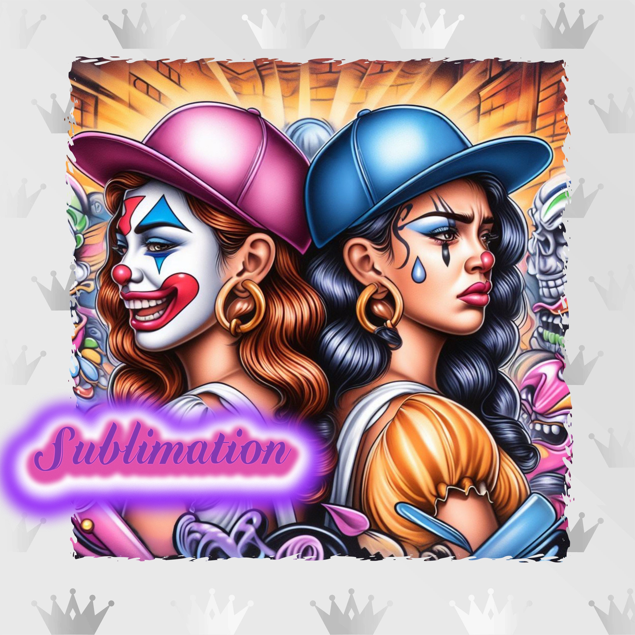 Smile Now, Cry Later • PNG Sublimation Design • Happy and Sad Girl ...