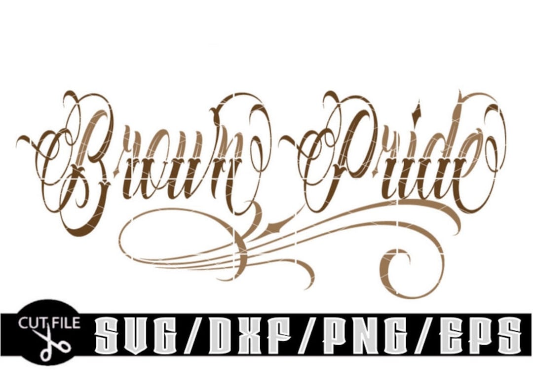 Brown Pride Half Tone Script Writing / Layered Digital Downloads for ...