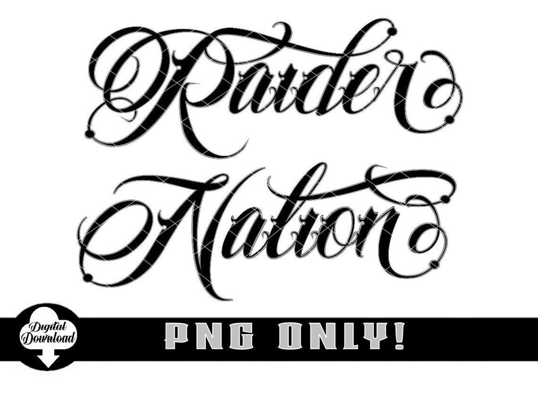 Silver & Black Outlined Script Writing/ Digital Download | PNG Only ...