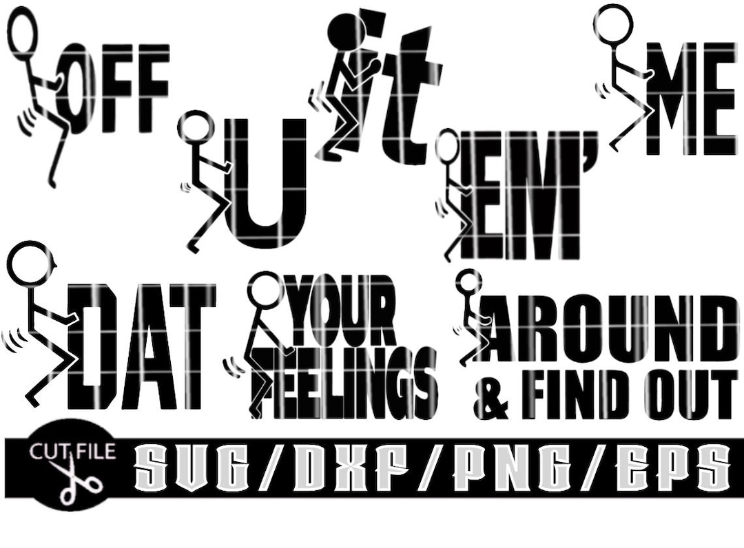 The F-off Stickman Svg Bundle/ Layered Digital Downloads for Cricut ...