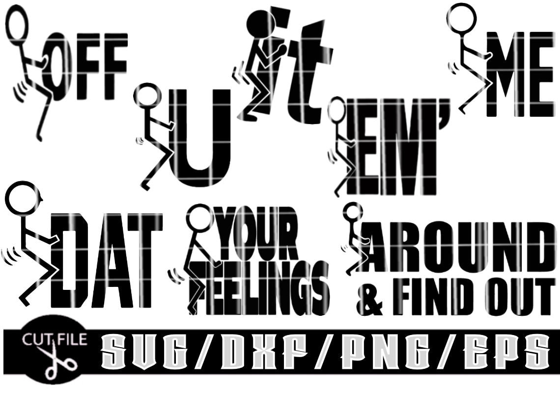 The F-off Stickman Svg Bundle/ Layered Digital Downloads for Cricut ...