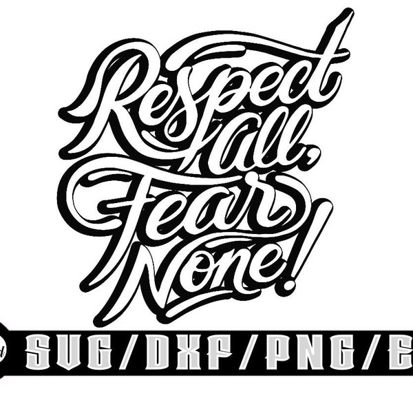 Respect All Fear None Svg - Etsy