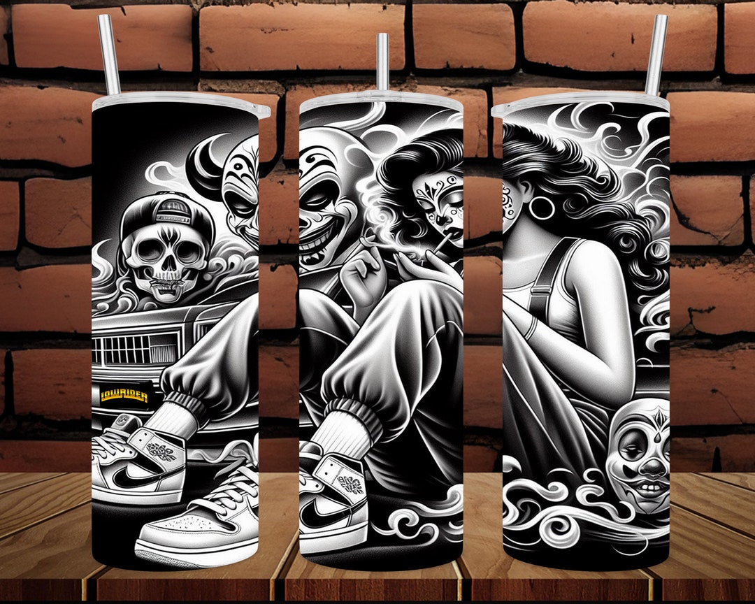 20 Oz Skinny Tumbler Wrap • Gangster Girl Clown • Digital Art/ Ai Image ...