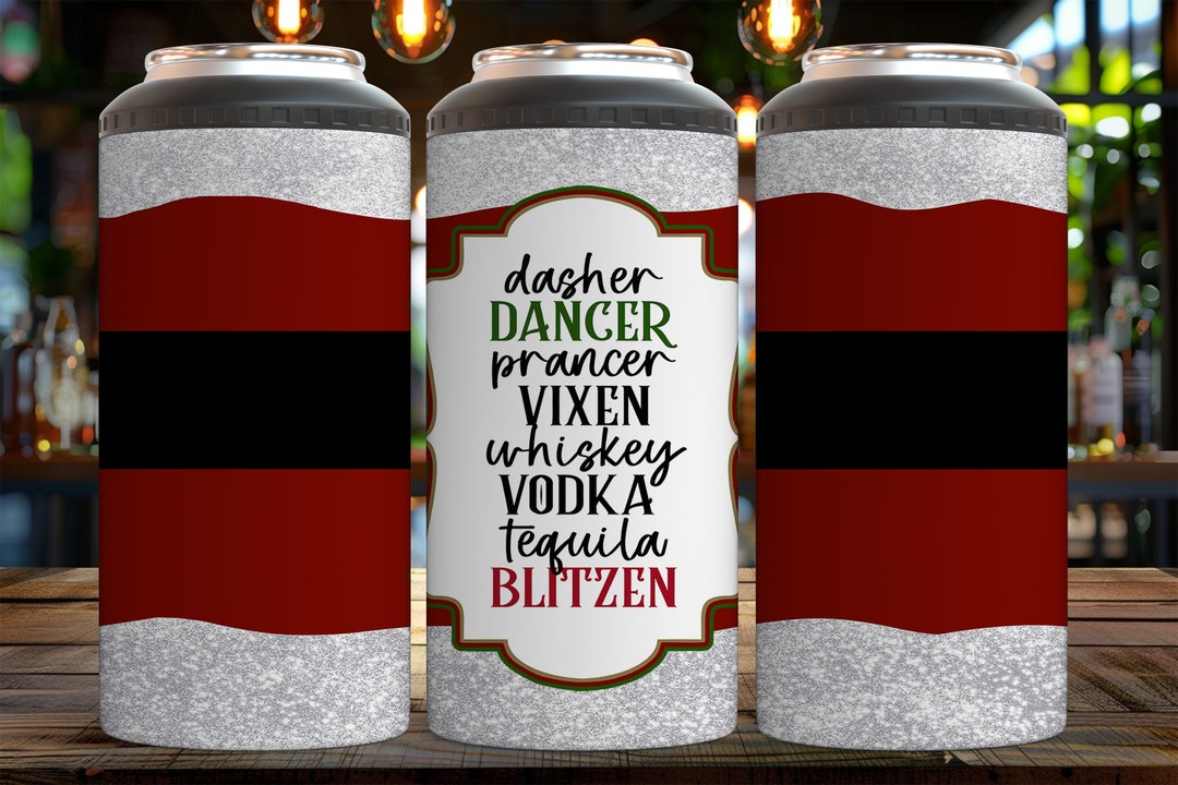 Santa Christmas Wrap/ Dasher, Dancer, Prancer, Vixen, Whiskey 16 Oz 4 ...