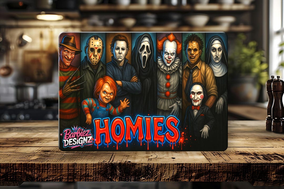 Horror Homies Cutting Board Sublimation Design: 11x15 & 11x8 PNG ...