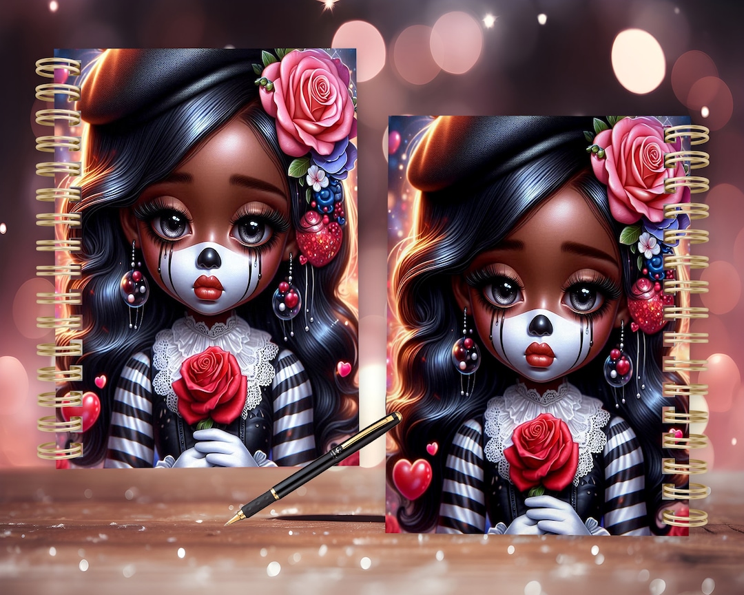 Cute Chibi Mime Journal Cover • Printable Planner Cover • Journal ...