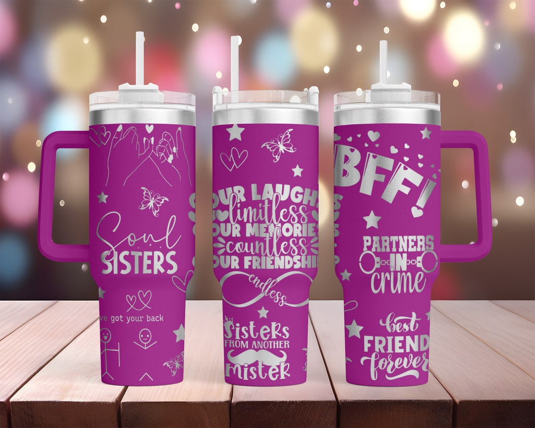 40oz Laser Engraved "bff/best Friends Forever" Tumbler Wrap • 40oz ...