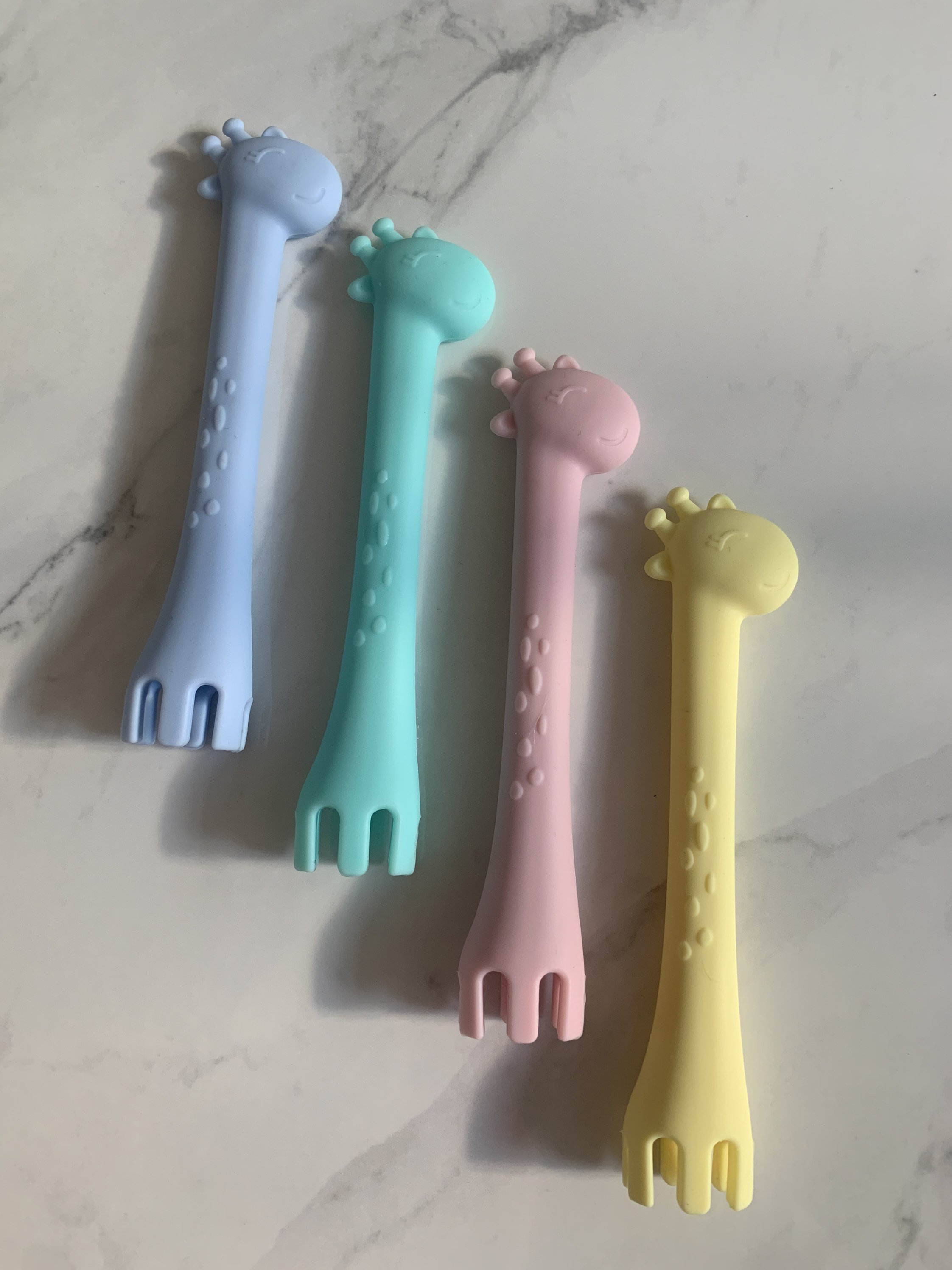 Baby/toddler 3D Weaning Giraffe Fork & Spoon BPA Free - Etsy UK
