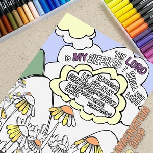 Lord is My Shepherd Coloring Page Psalm 23:1-2 - Etsy