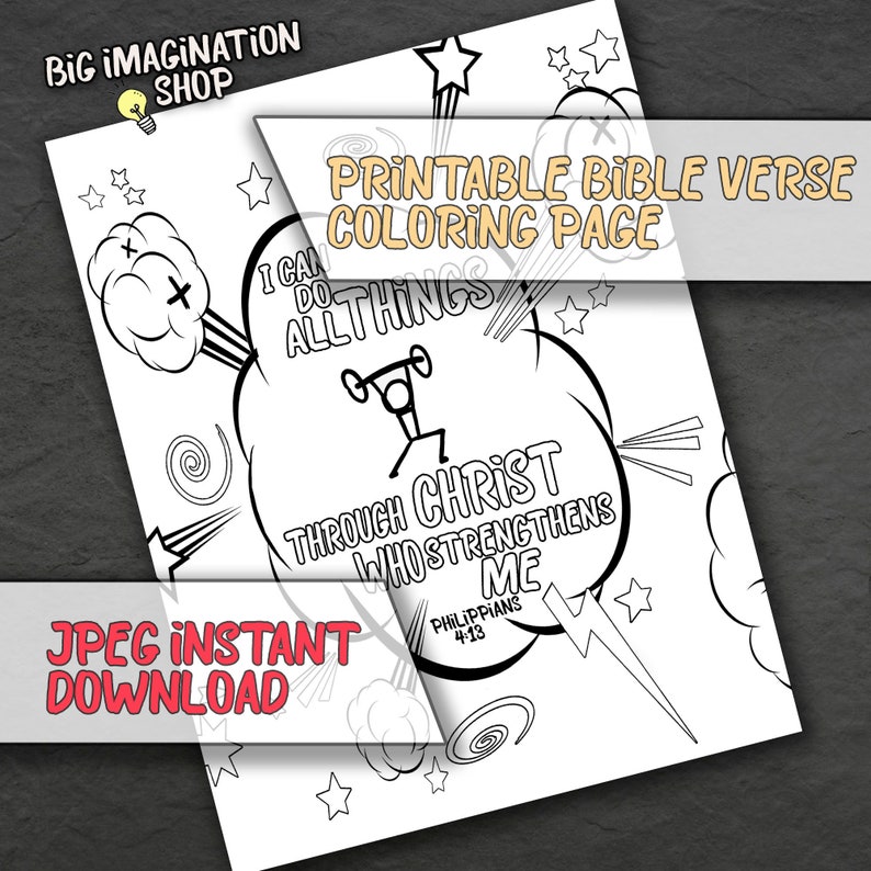 I Can Do All Things Coloring Page Philippians 4:13 - Etsy