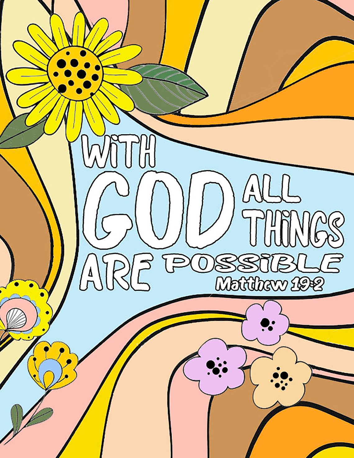 All Things Are Possible Coloring Page Matthew 19:2 - Etsy