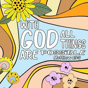 All Things Are Possible Coloring Page Matthew 19:2 - Etsy