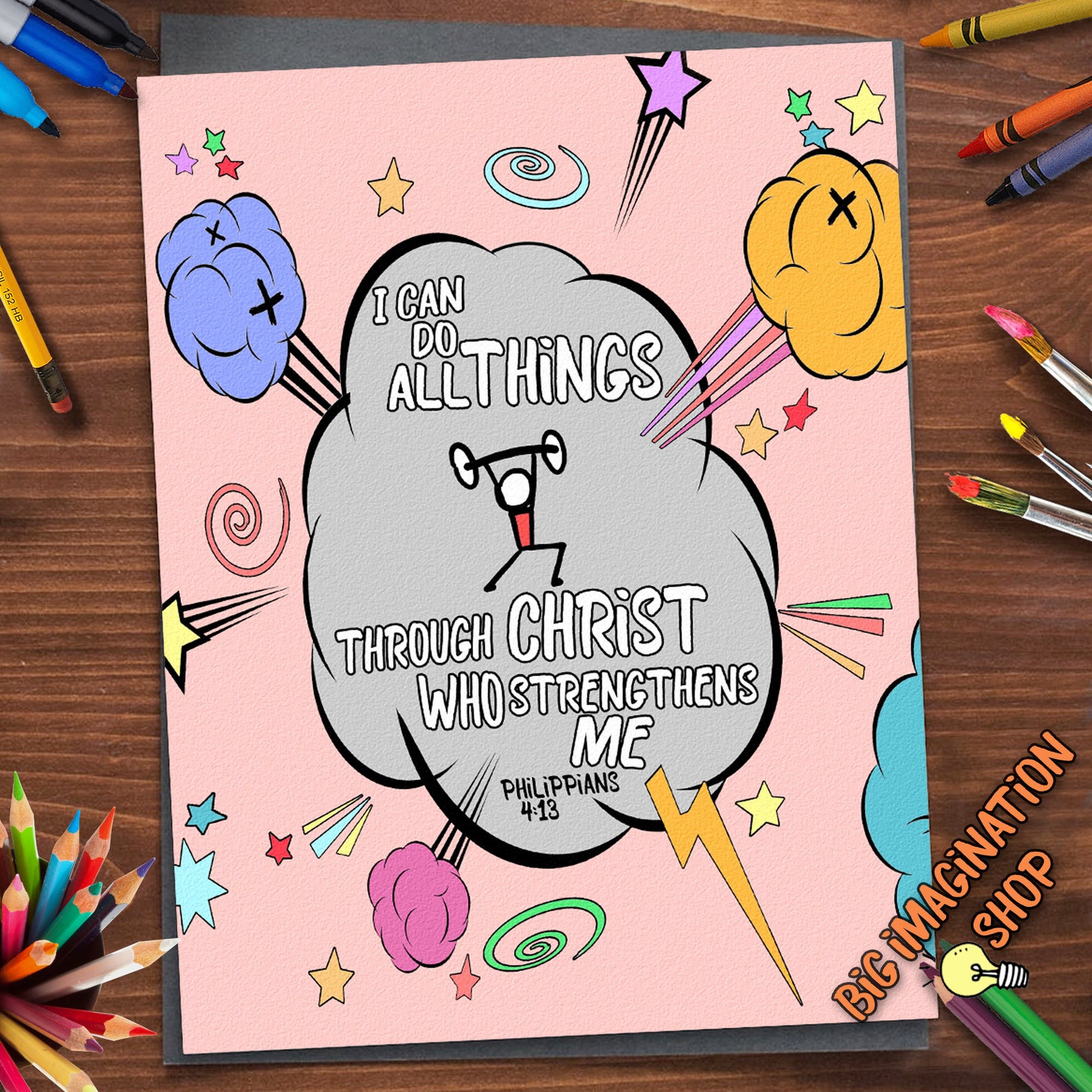 I Can Do All Things Coloring Page Philippians 4:13 - Etsy